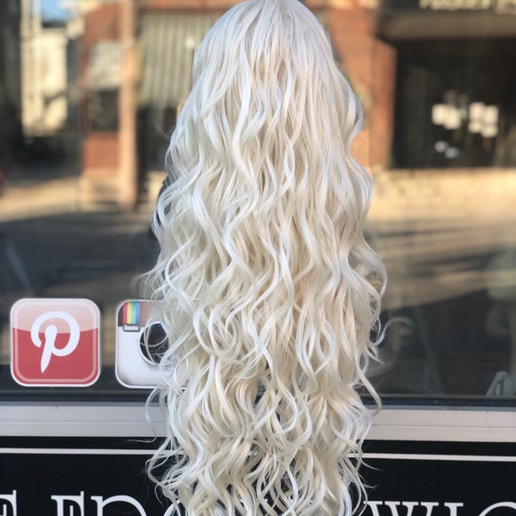 Accessories | White Wig 4 Inch Long White Wig Romance Curls | Poshmark